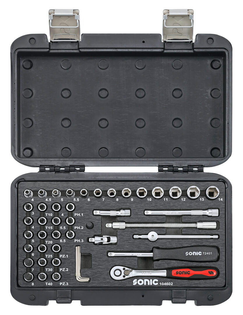 MCS Metric Flank Socket 1/4'' - 6 pt, 46-PCS - Sonic Tools
