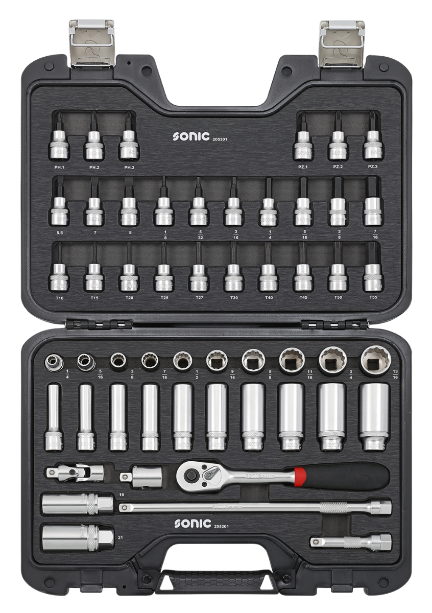 MCS Socket and Bit Socket Set 3/8", 53-PCS SAE - Sonic Tools