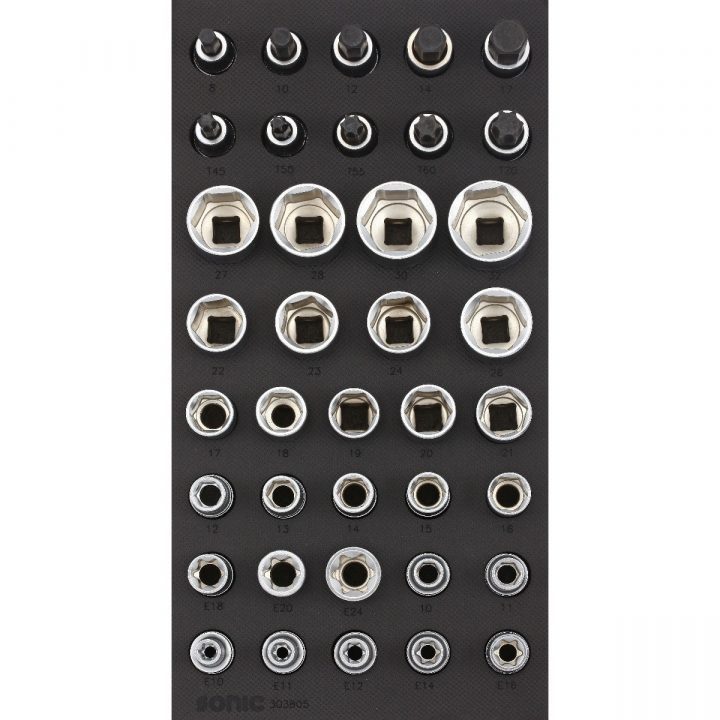 Metric Socket Set 1/4" 3/8" 1/2", 139-PCS - MEDIUM SFS - Sonic Tools