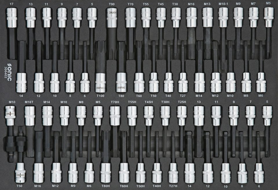 Metric Bit Socket Set 1/2", 64-PCS - MEDIUM SFS - Sonic Tools