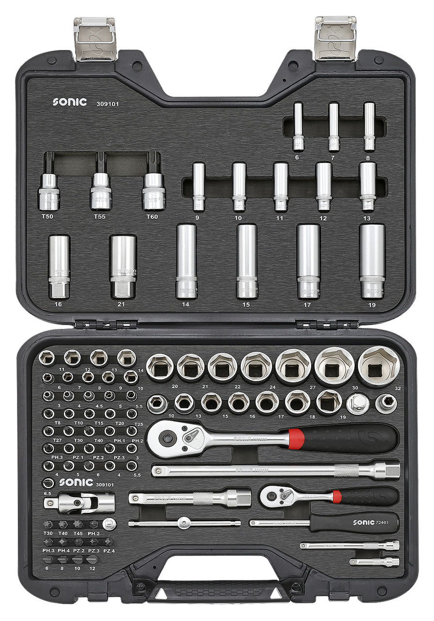 MCS Metric Combination Set 1/4" 3/8" 1/2", 99-PCS - Sonic Tools