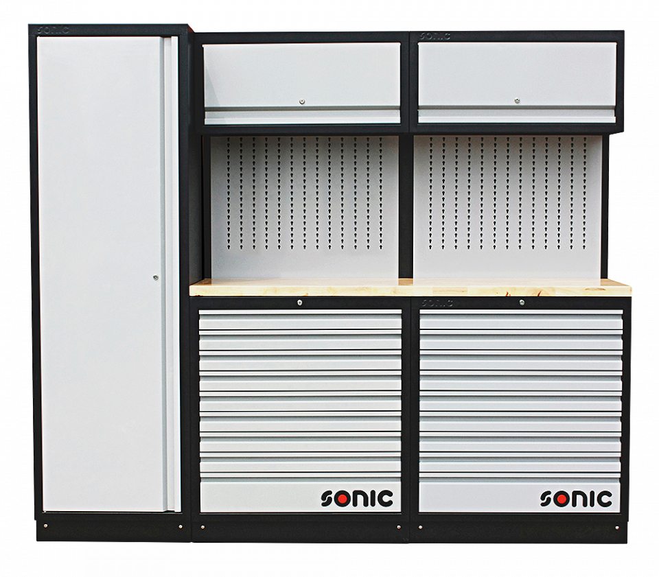 MSS 34" side locker with 18 drawers and wooden top blade - Sonic Tools