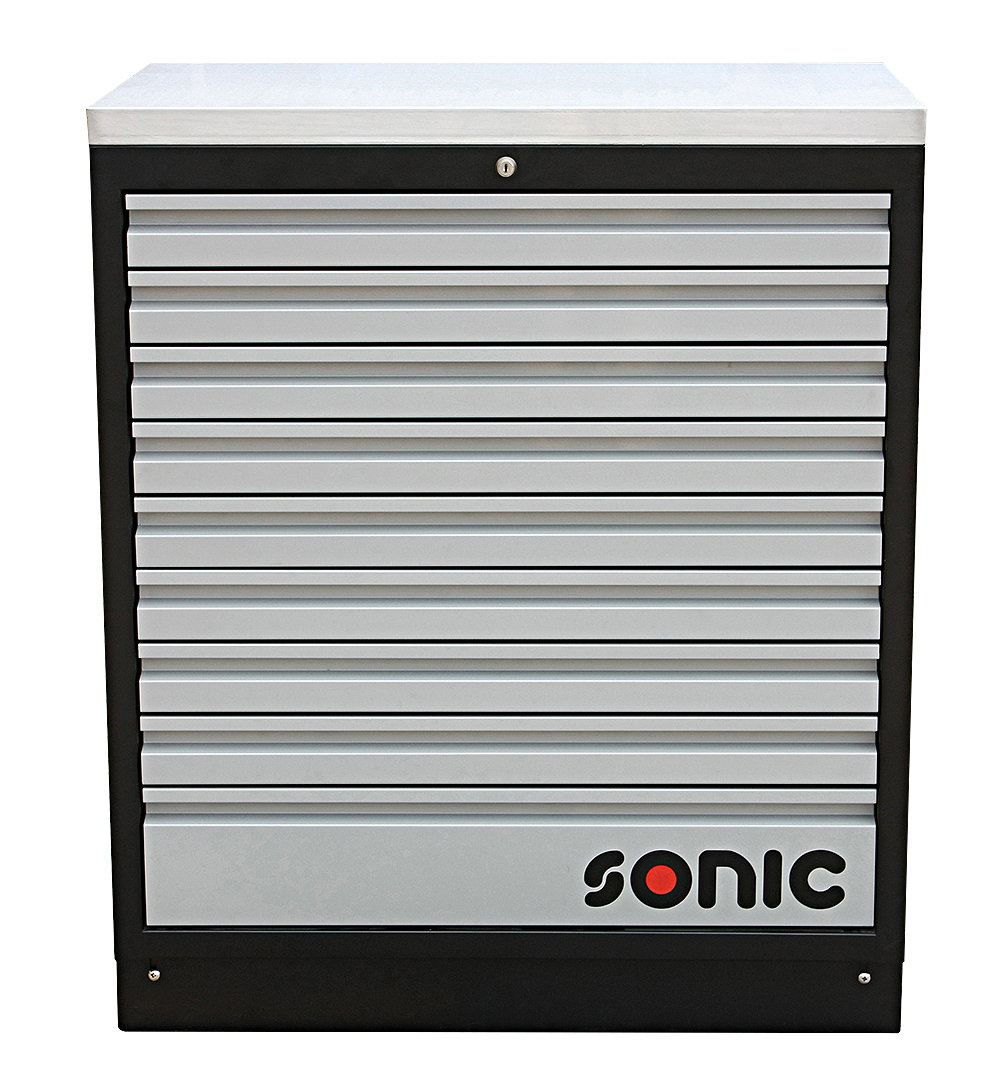 Sonic MSS 34" Cabinet, 9 Drawers, with Stainless Steel Top Blade - Sonic Tools