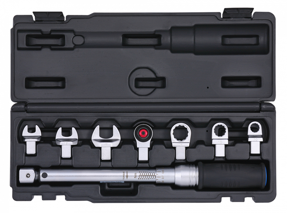 Torque wrench set exchangeable head 9x12 ring+open 4-20N 8-pc - Sonic Tools