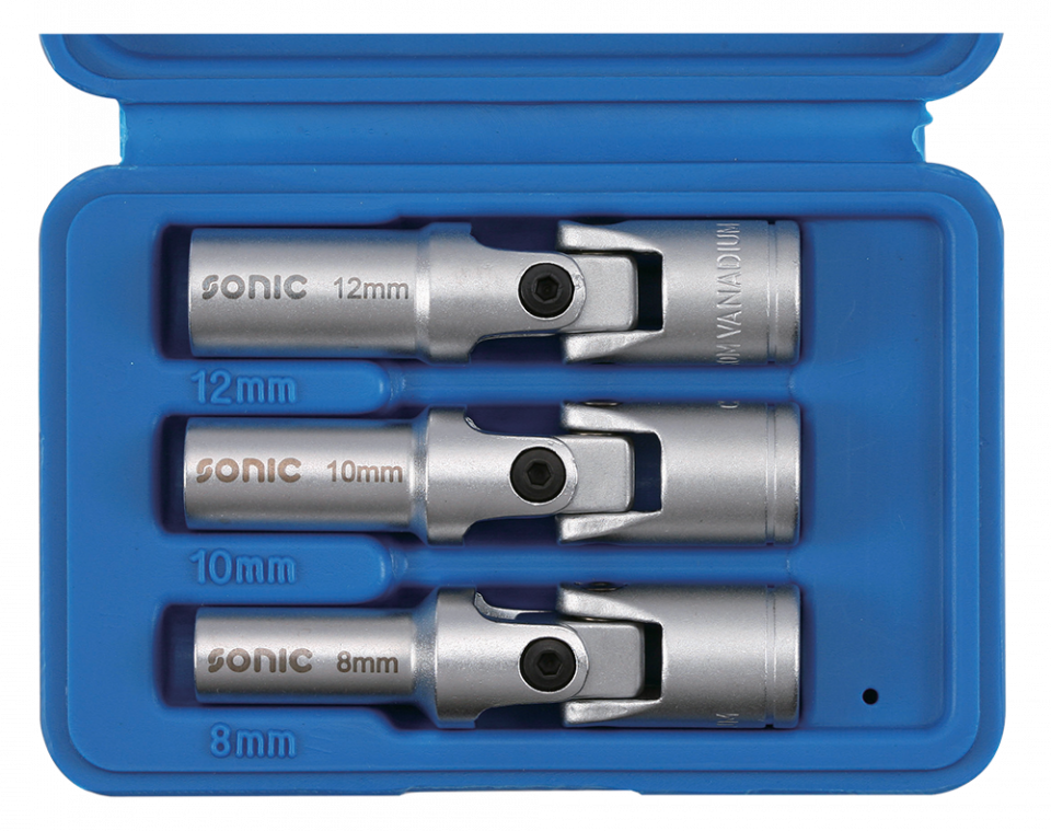 Glow plug socket set 3/8", 3 pcs. - Sonic Tools
