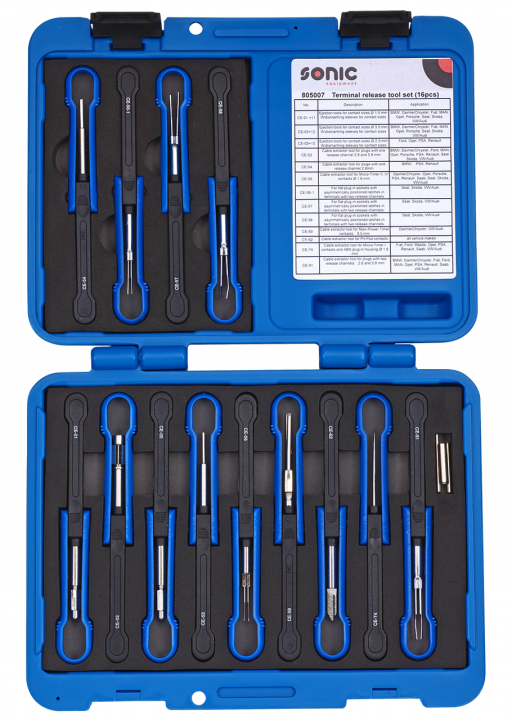 Terminal release tool set 16 pcs. - Sonic Tools