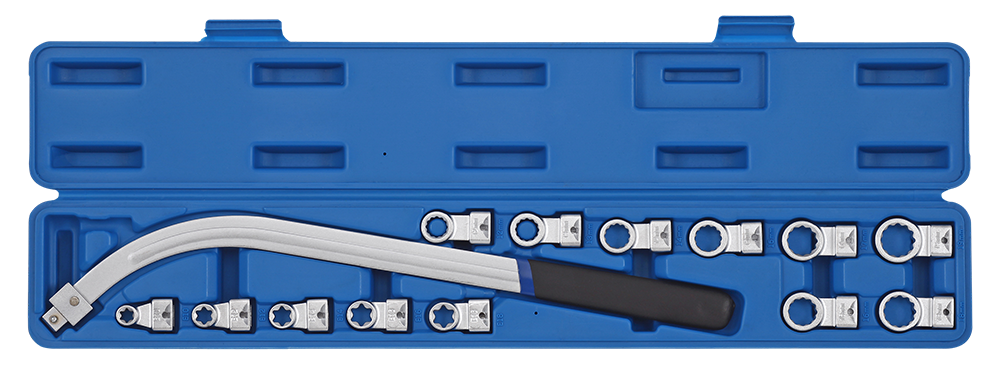 Pulley wrench set, 12 pt. 15 pcs., 12-19mm, E10-E18 - Sonic Tools