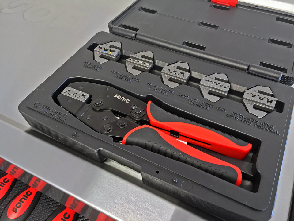 Crimping plier set with exchangeable heads 7 pcs. - Sonic Tools