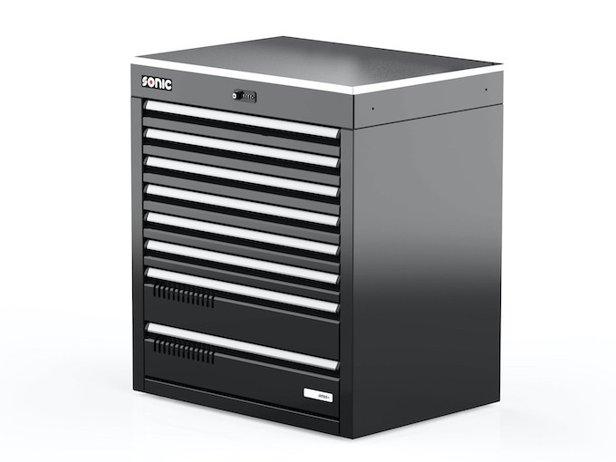 Sonic MSS+ 890mm 8 Drawer Cabinet with Stainless Steel Worktop - Sonic ...